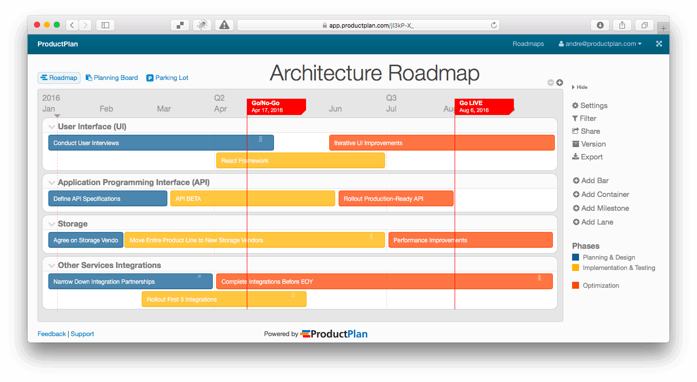 Gain a commanding grip on visual product roadmaps.