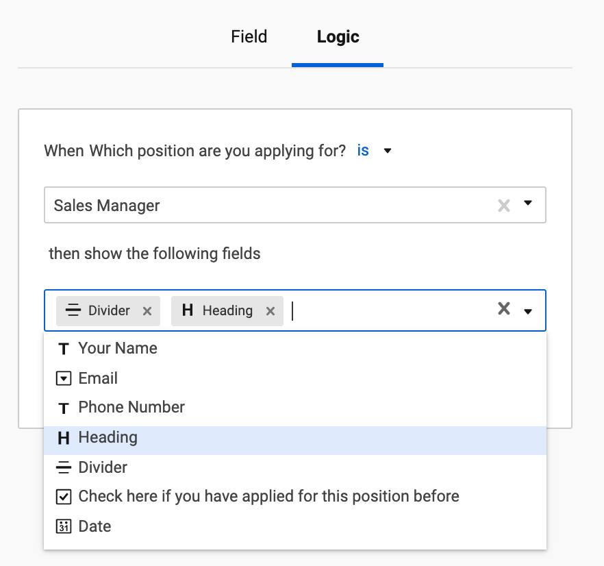 Conditionally show form headers and dividers | Smartsheet
