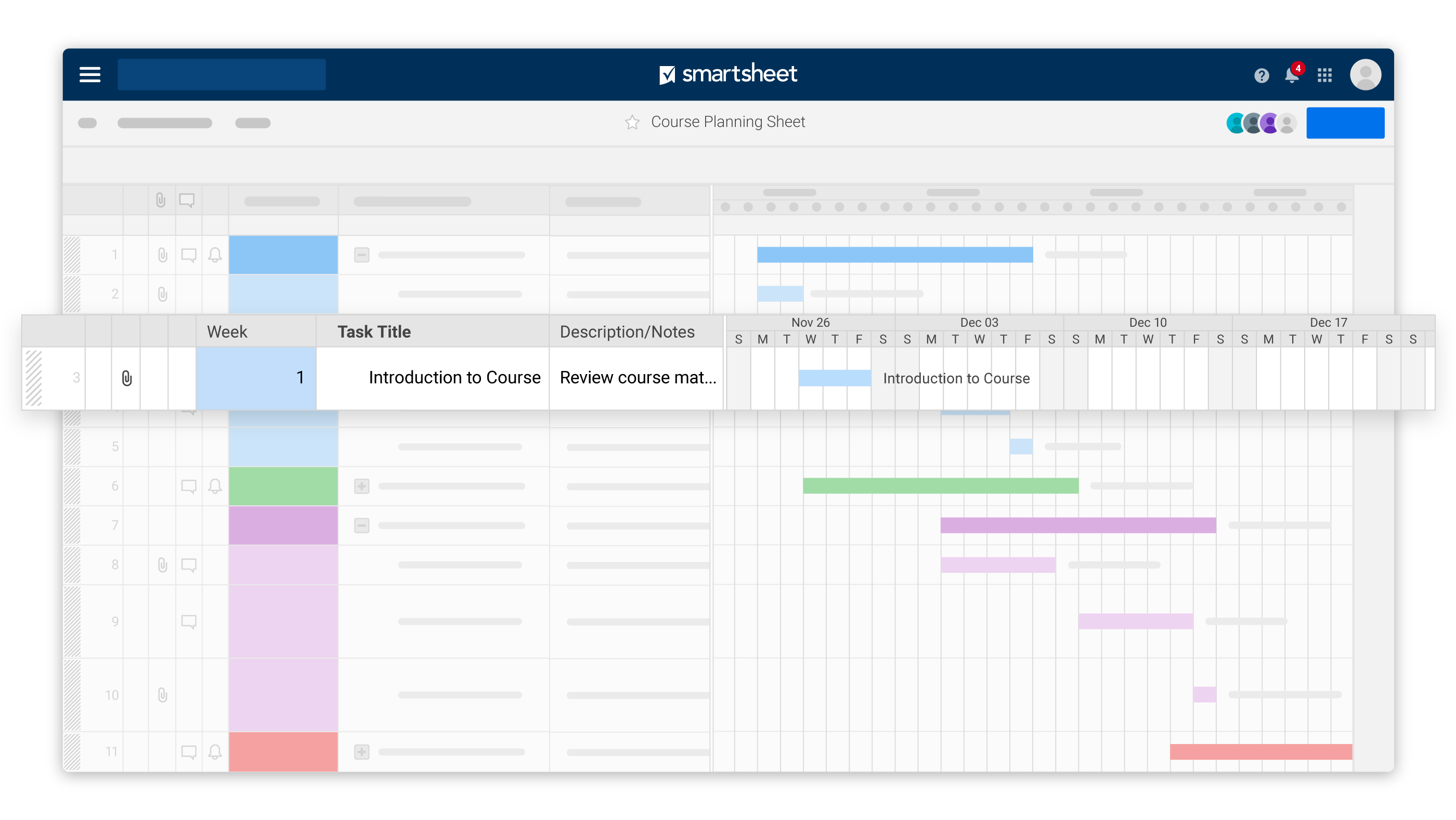Curriculum Development Datasheet | Smartsheet
