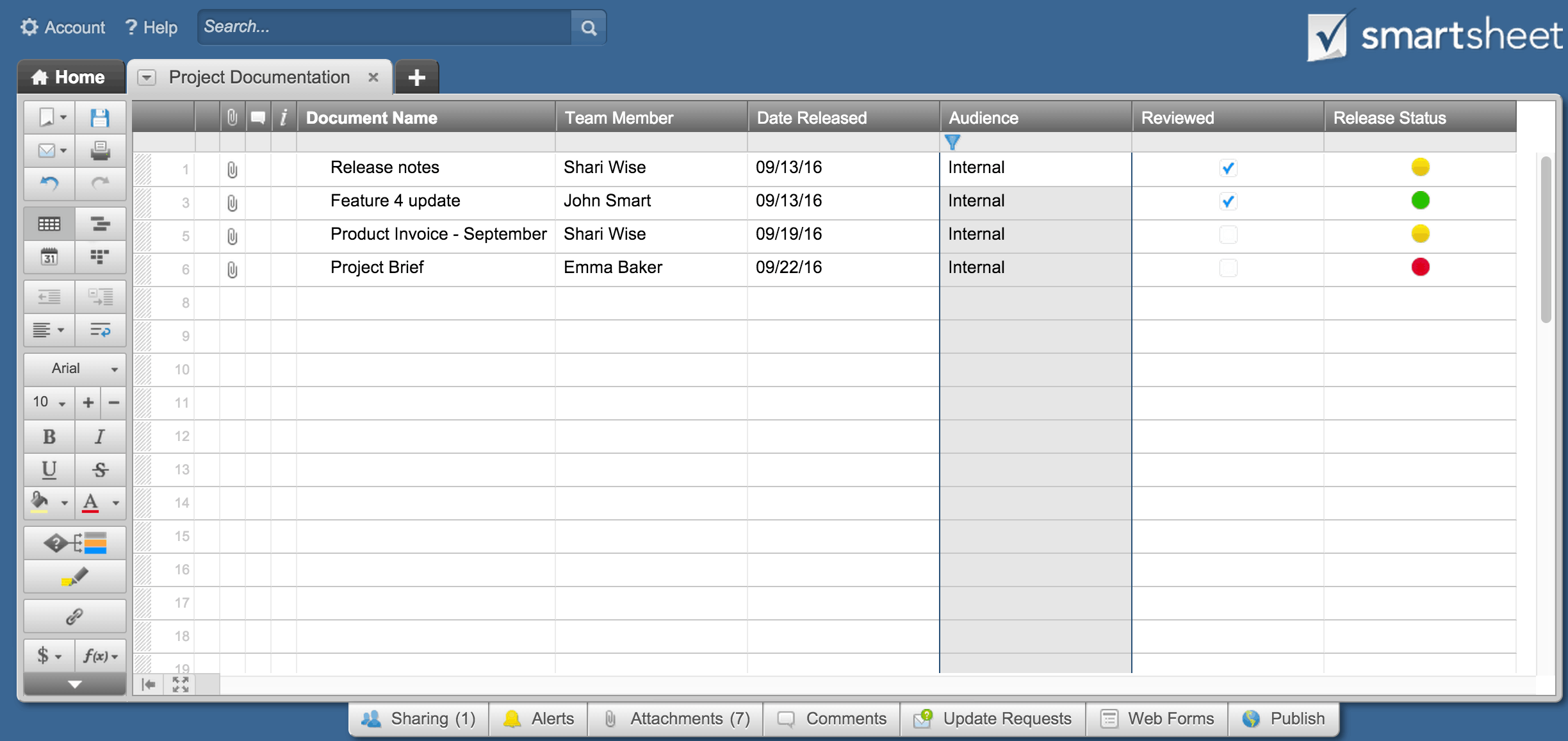 Agile Document Management - Smartsheet