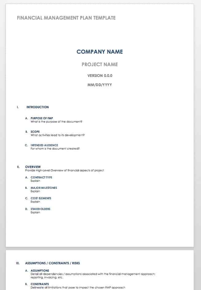Free Financial Planning Templates Smartsheet