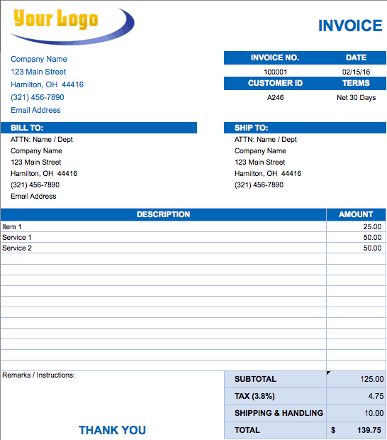 Salary Invoice Template | Free Payslip Templates