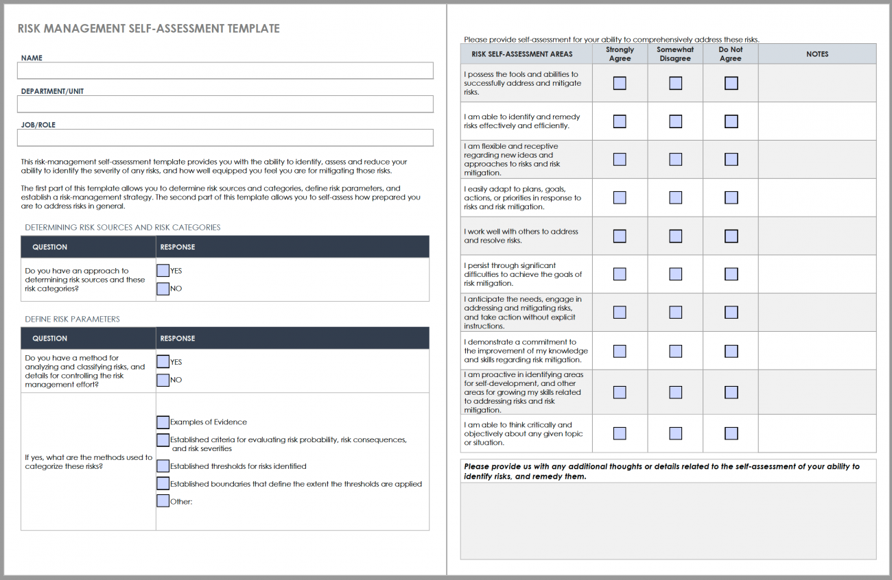 Free Self-Evaluation Templates | Smartsheet