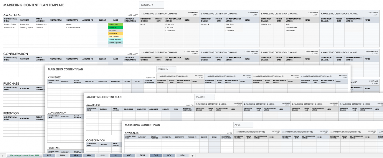 10+ Free Content Plan Templates | Smartsheet
