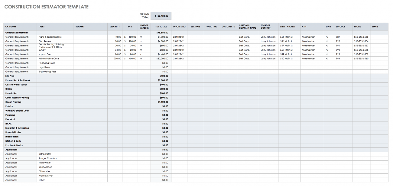 Free Construction Quote Templates | Smartsheet