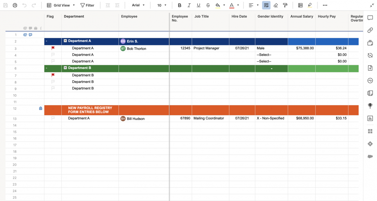 Payroll Register Template | Smartsheet
