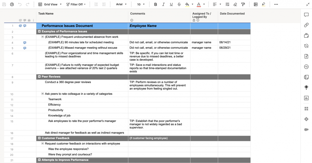 Employee Termination Documentation Template | Smartsheet
