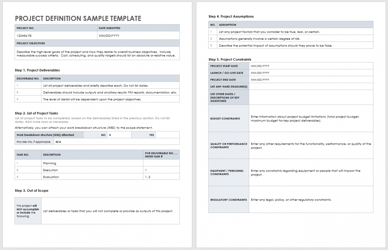Free Project Requirement Templates | Smartsheet