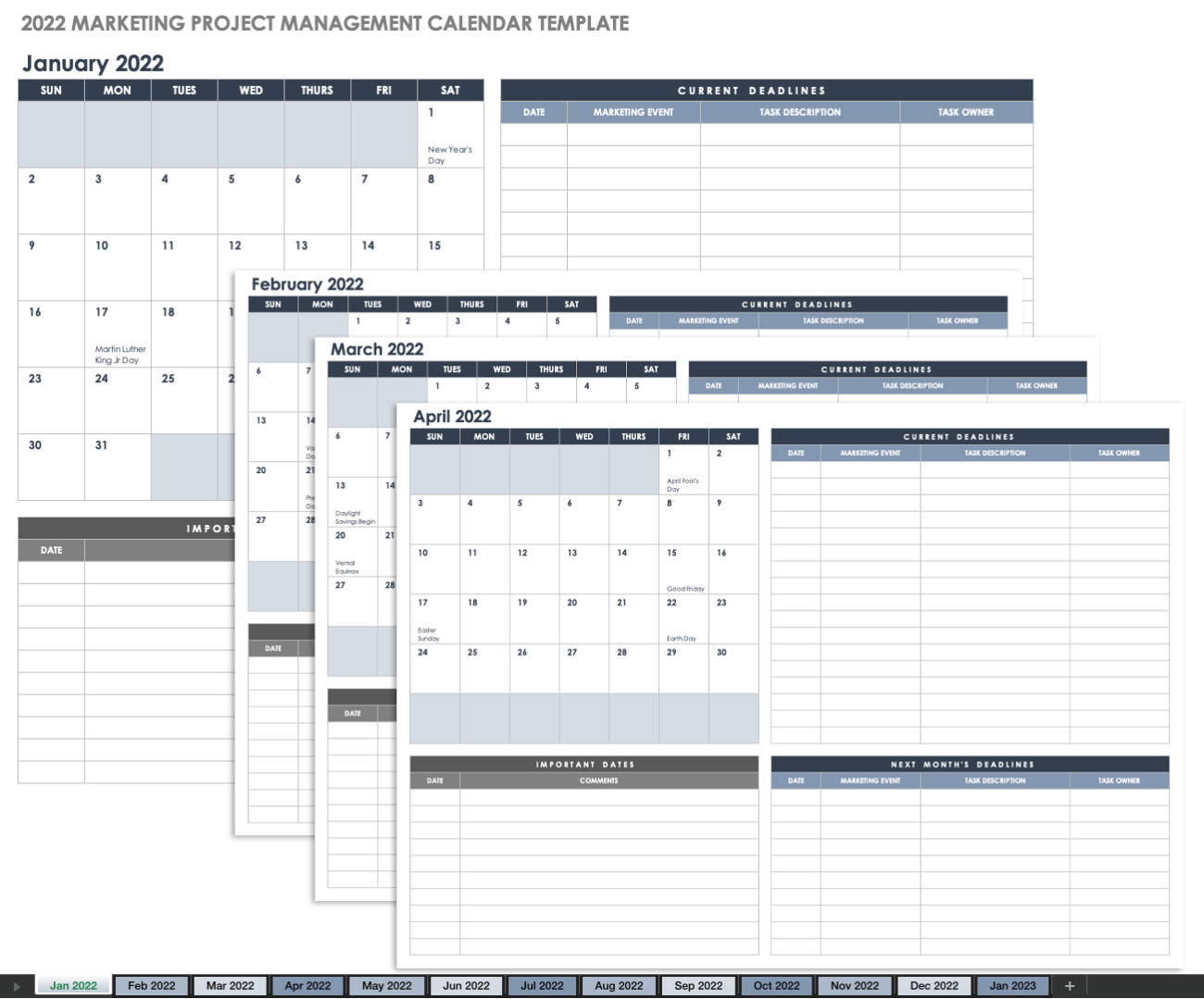 Easy Free 2018 Digital Marketing Plan Calendar Template - Brown Marder