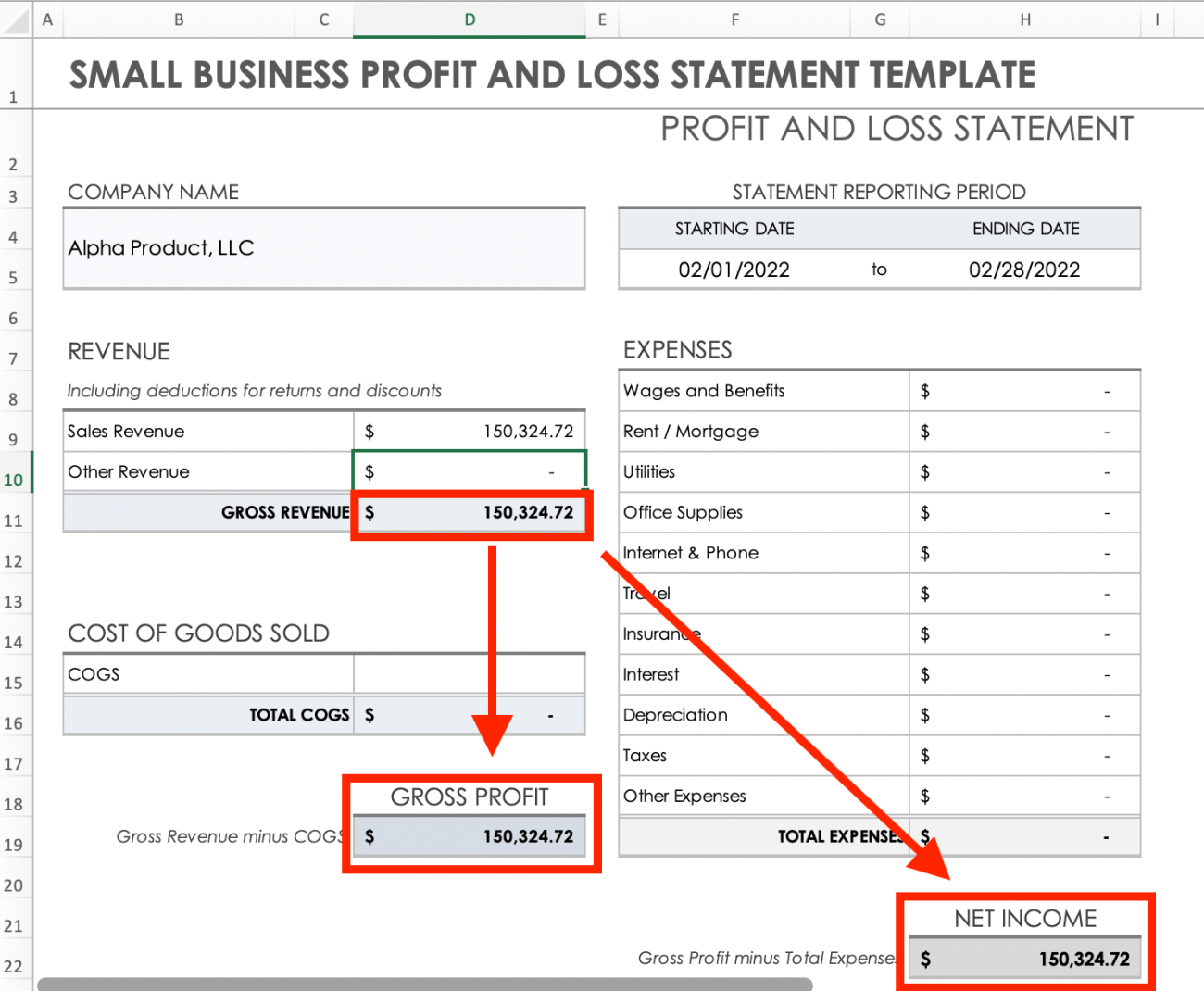 How to Do a Profit and Loss Statement in Excel | Smartsheet