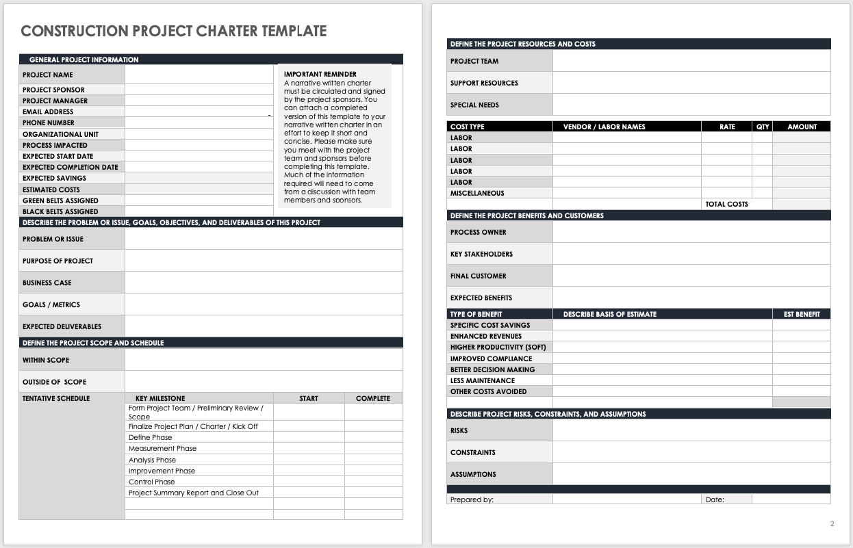 6 Free Project Charter Templates with Expert Tips | Smartsheet