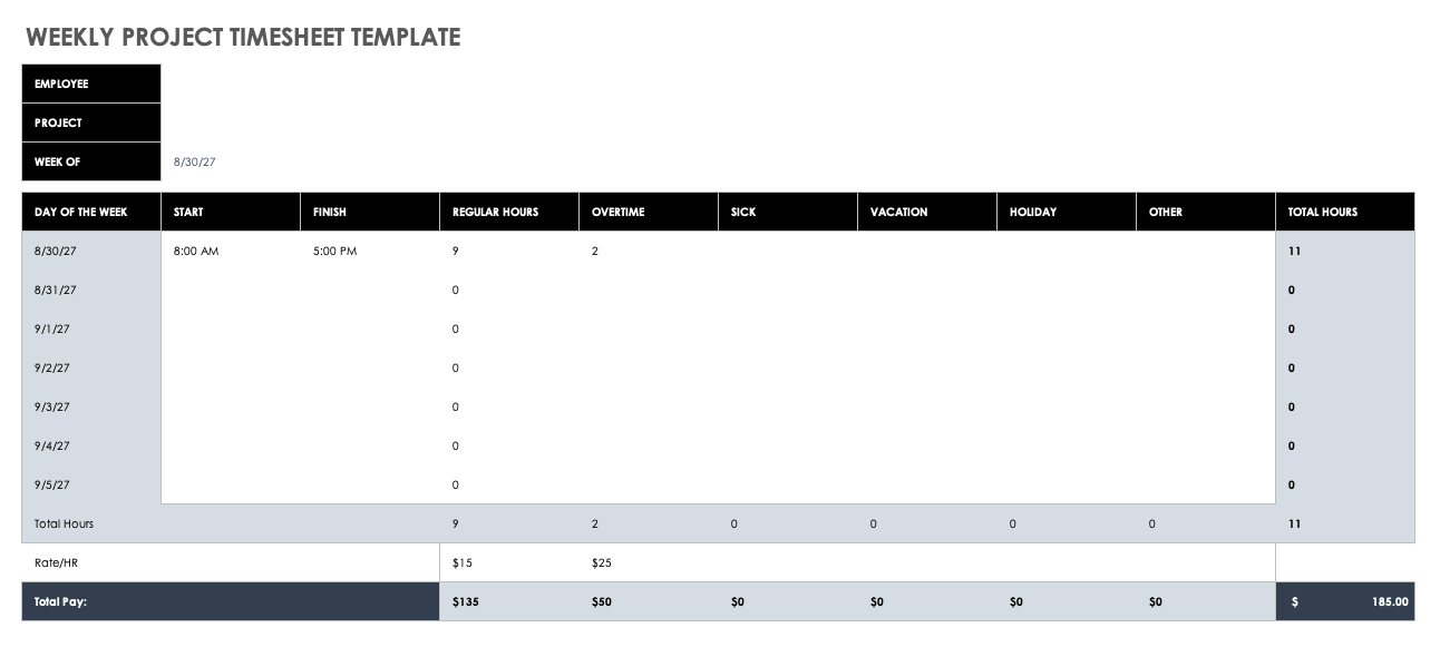 Free Google Sheets Timesheets & Time Card Templates | Smartsheet