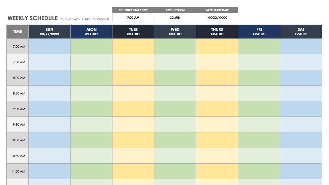 15 Free Weekly Calendar Templates | Smartsheet