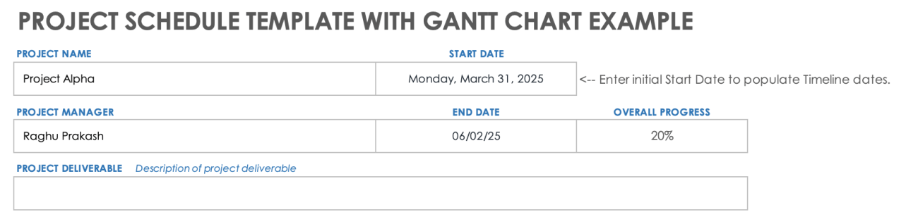 Free Excel Project Schedule Templates | Smartsheet