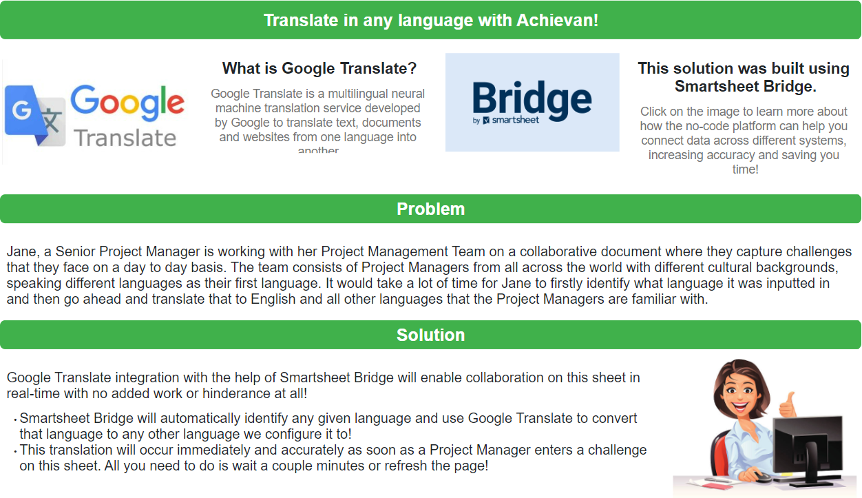 Translation App | Smartsheet