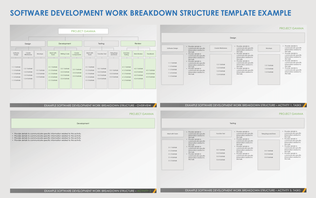 Free Work Breakdown Structure Templates for PowerPoint