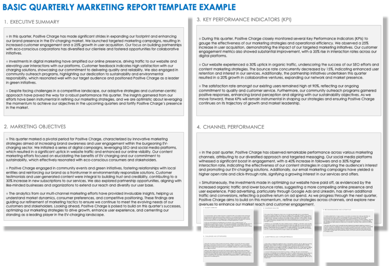 Free Quarterly Marketing Report Templates
