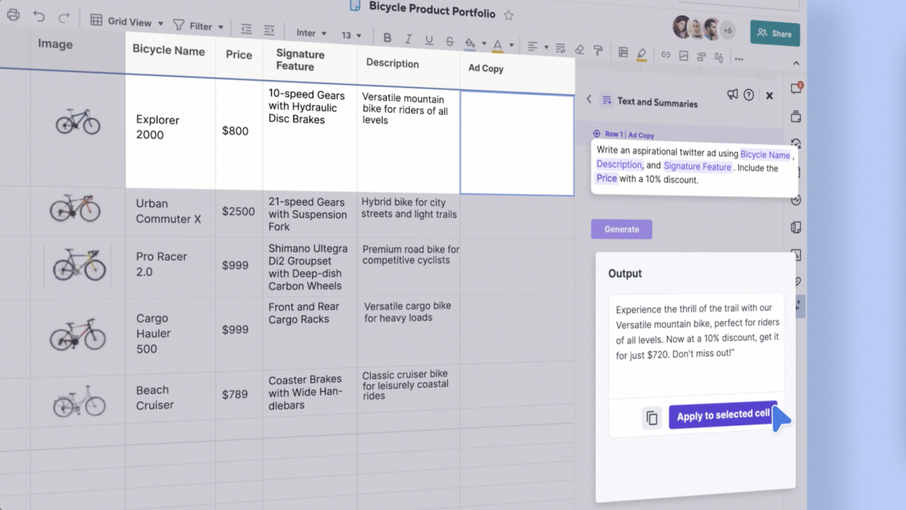 AI Tools - Generate Formulas, Text and Summaries | Smartsheet