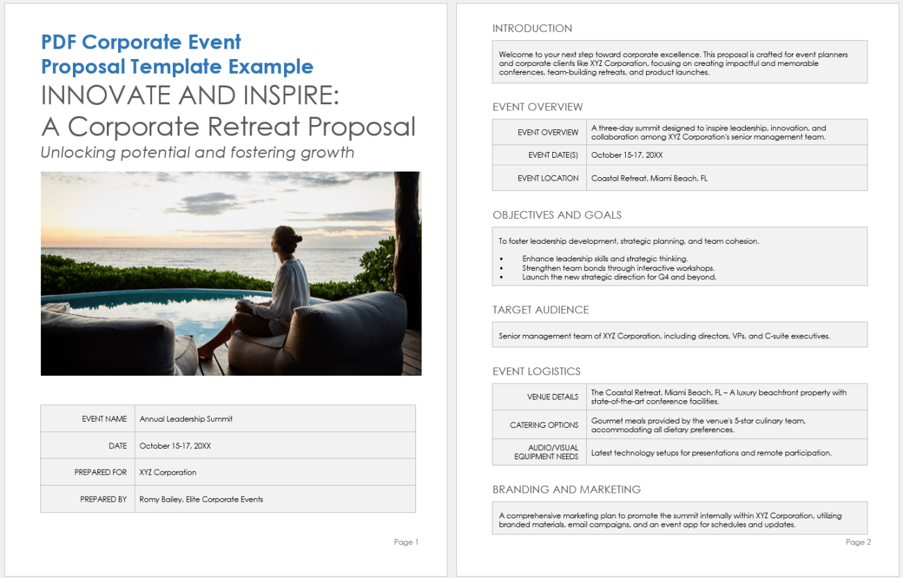 Free PDF Event Proposal Templates: Forms & Samples