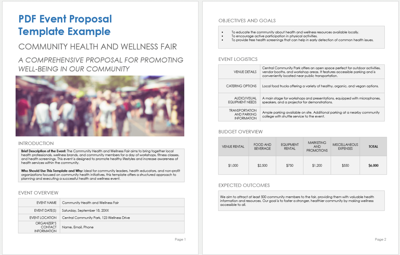 Free PDF Event Proposal Templates: Forms & Samples