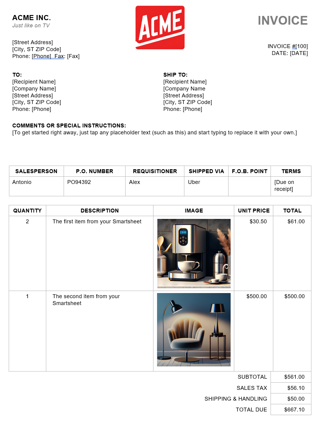 Advanced Document Generator | Smartsheet