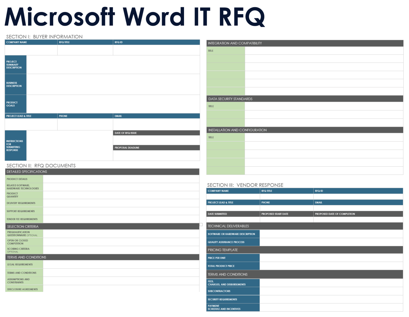 Free Microsoft Word Request for Quotation (RFQ) Templates