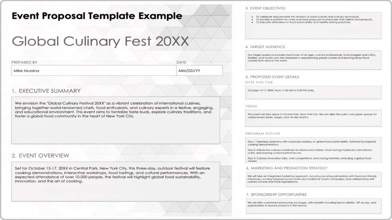 Free, Editable Event Proposal Templates: All Formats