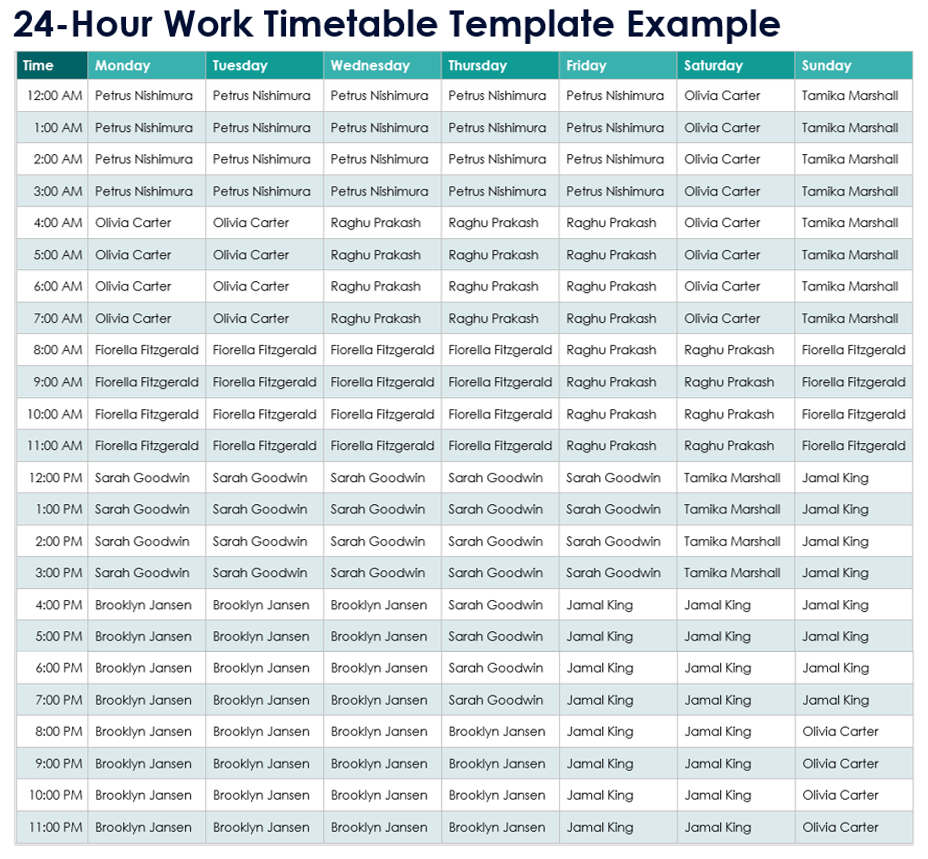 Free Timetable Templates