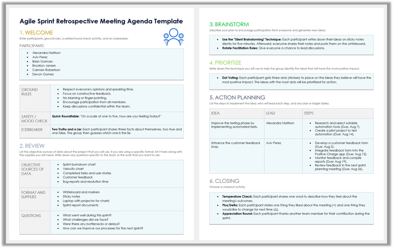 Free Agile Retrospective Templates