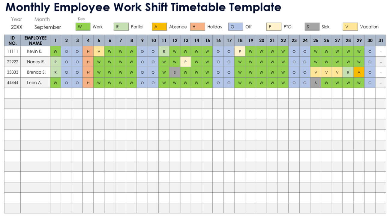 Free Timetable Templates
