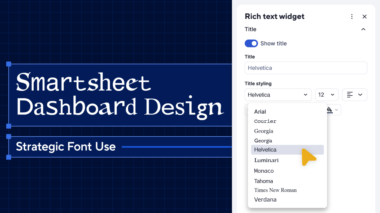 Smartsheet dashboard design: Strategic font use | Smartsheet