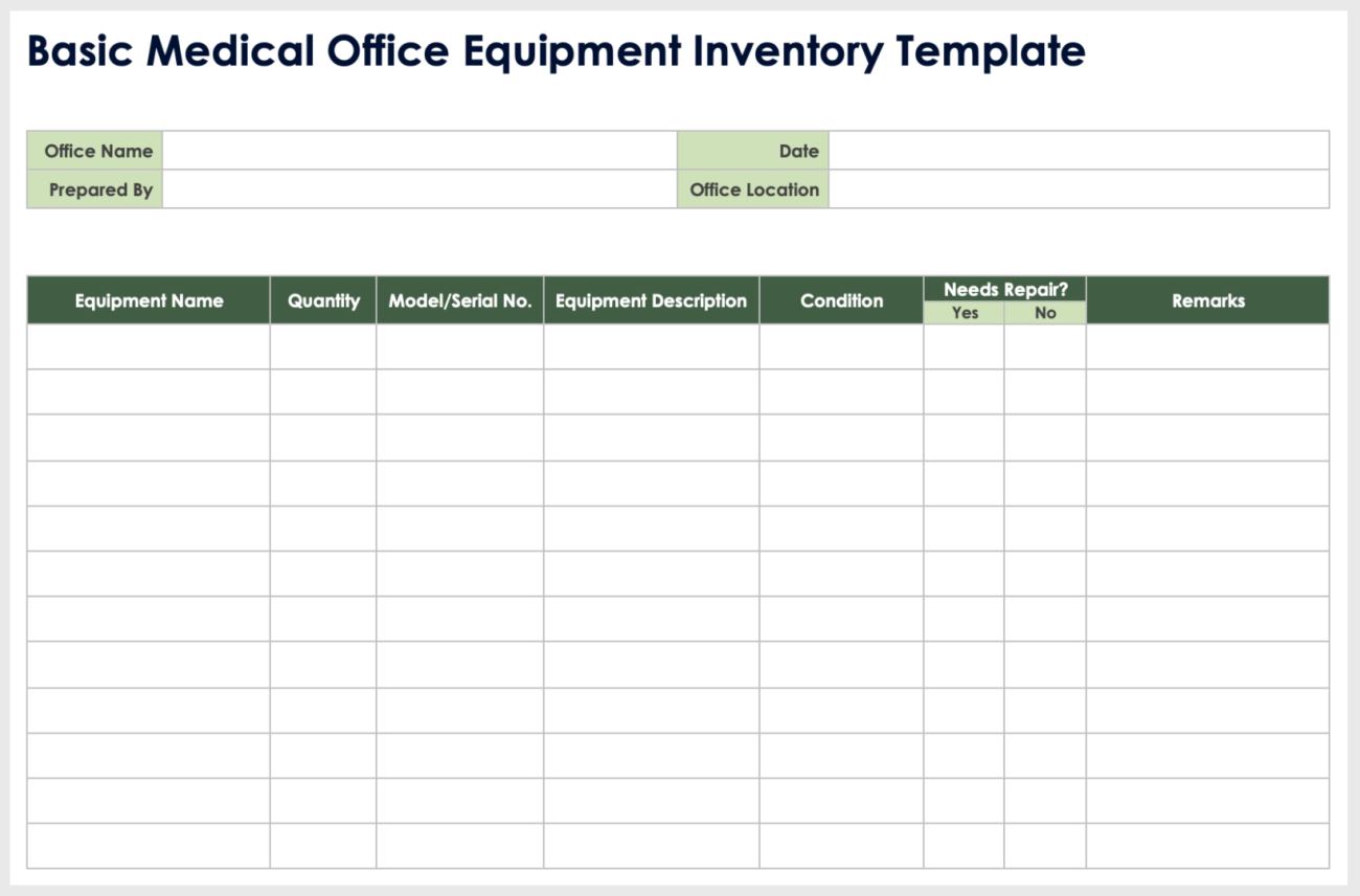 Free Equipment Inventory Templates & Spreadsheets: All Formats