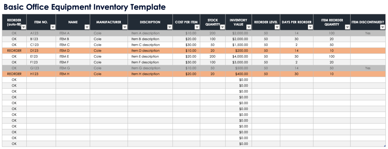 Free Equipment Inventory Templates & Spreadsheets: All Formats