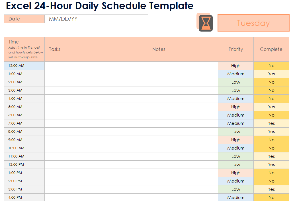 Free Excel Hourly Schedule Templates: Editable & Printable