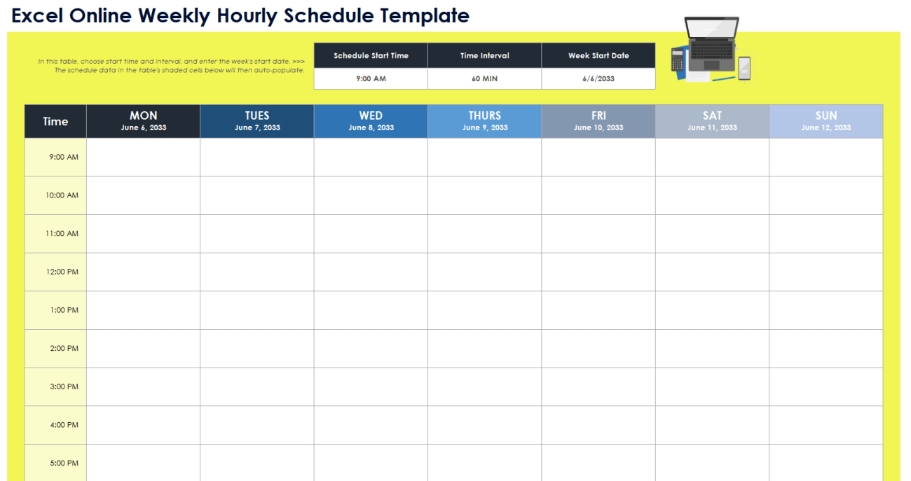 Free Excel Hourly Schedule Templates: Editable & Printable