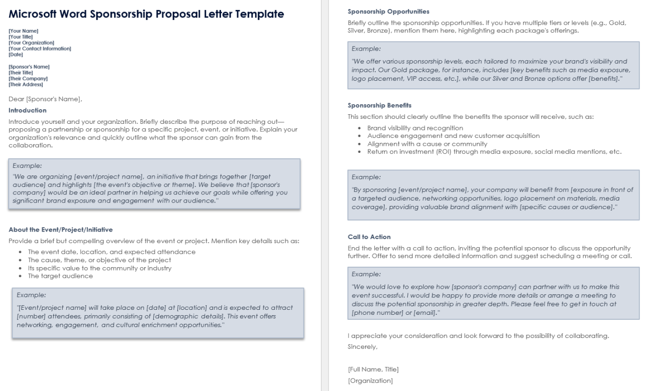 Free Microsoft Word Sponsorship Proposal Templates | Smartsheet