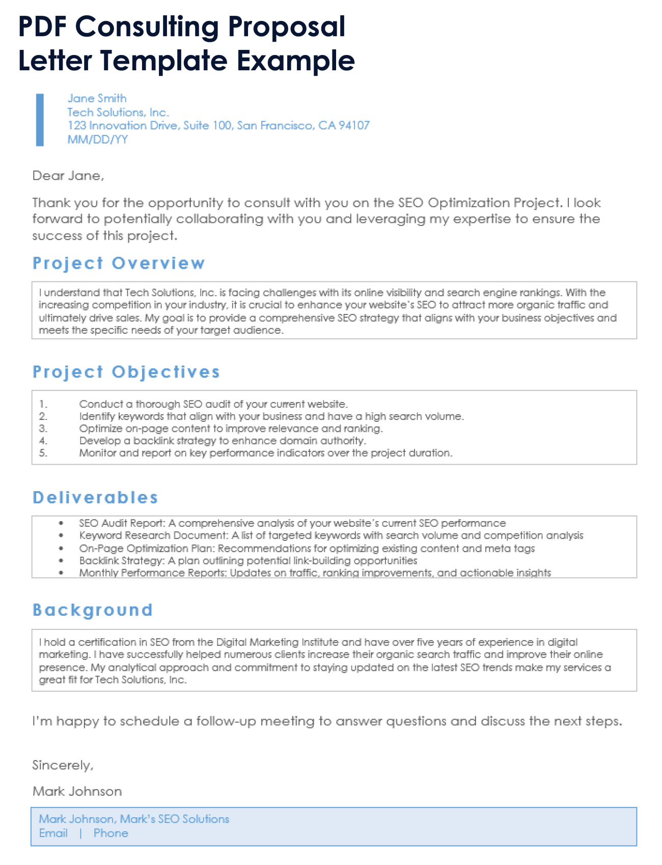 Free PDF Consulting Proposal Examples, Samples & Templates