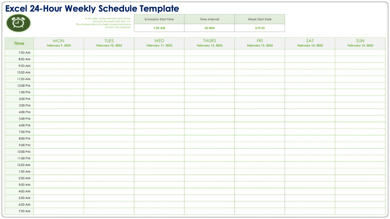 Free Hourly Schedule Templates: All Formats, Editable & Printable