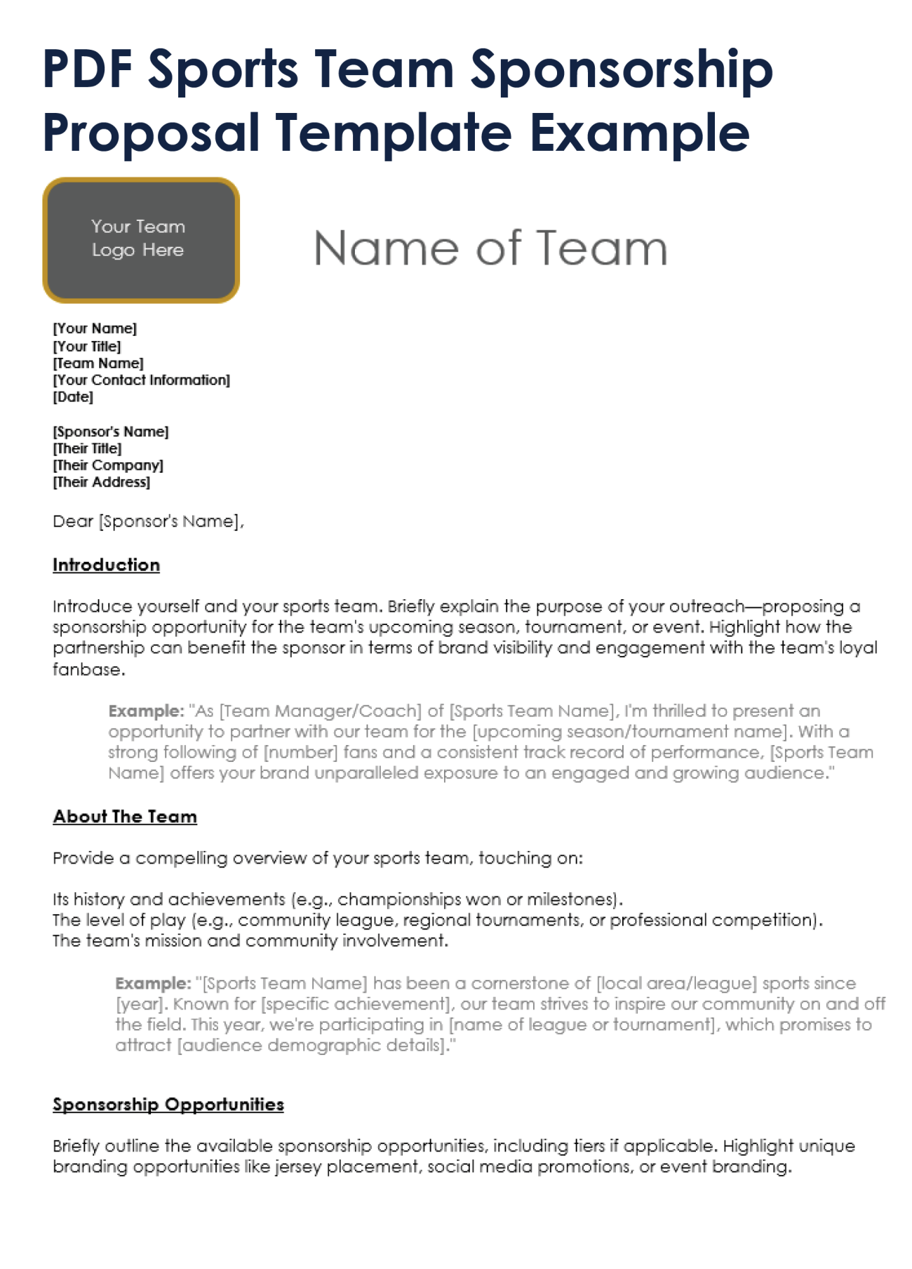 Free PDF Sponsorship Proposal Templates: All Types