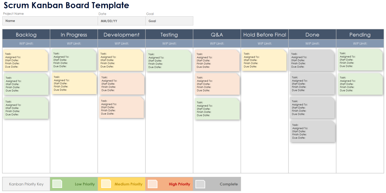 Free Scrum Board Templates - All Types, All Formats