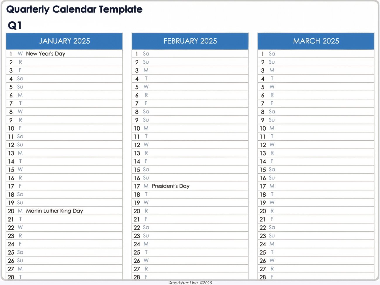 Free Calendar Templates - All Formats