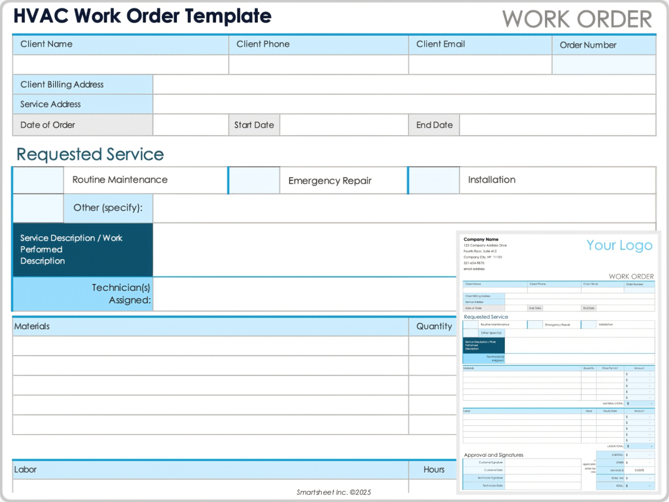 Free Work Order Forms & Templates: All Formats, Editable