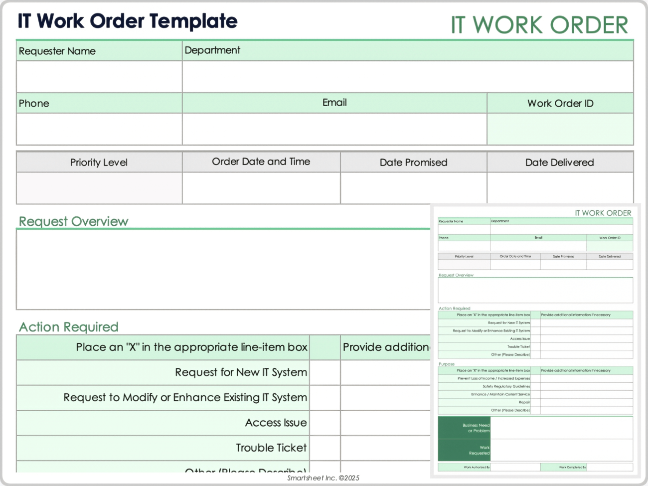 Free Work Order Forms & Templates: All Formats, Editable