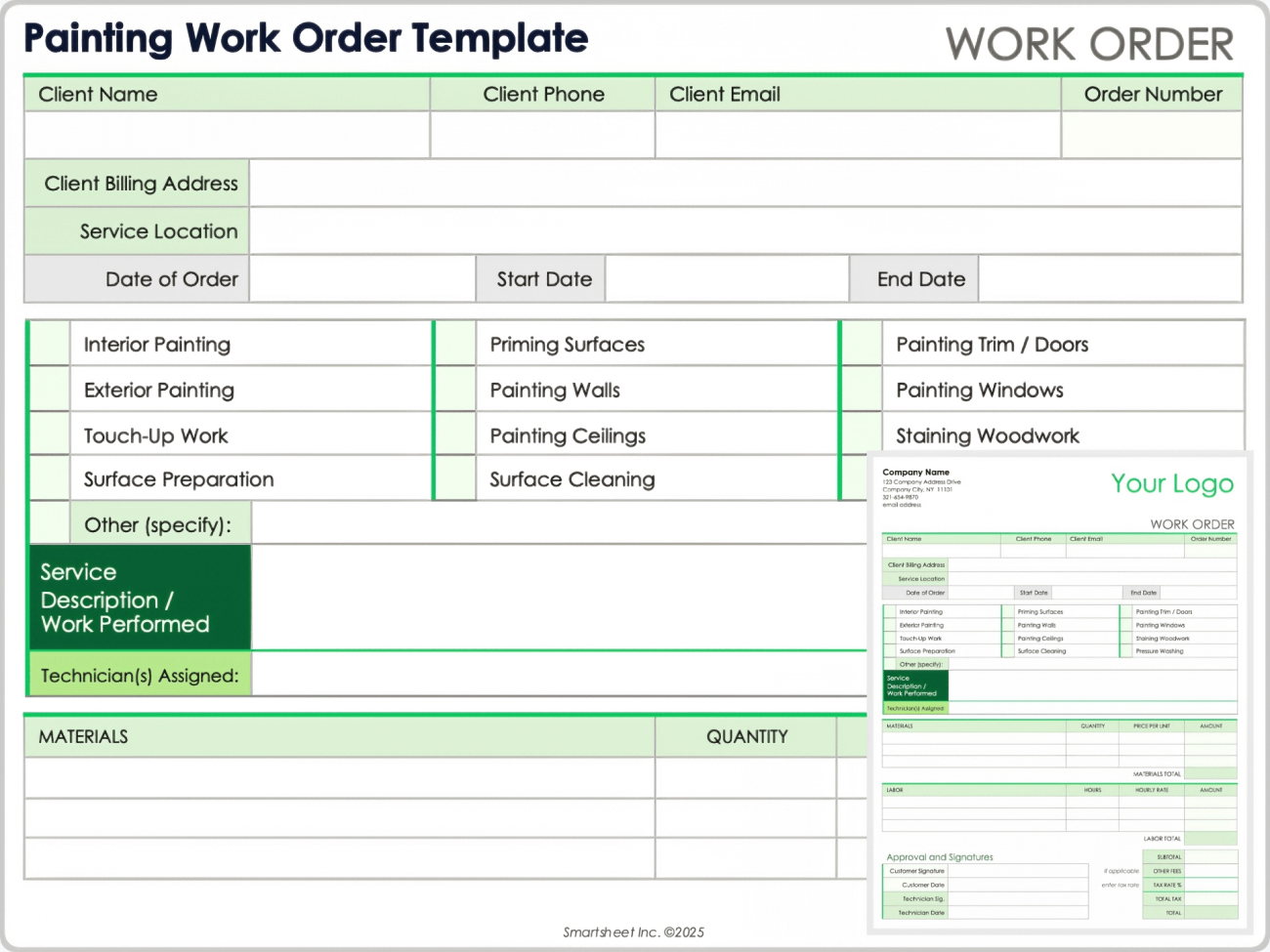 Free Work Order Forms & Templates: All Formats, Editable