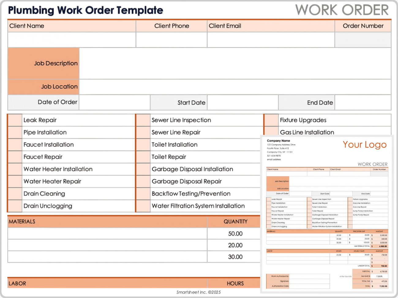 Free Work Order Forms & Templates: All Formats, Editable