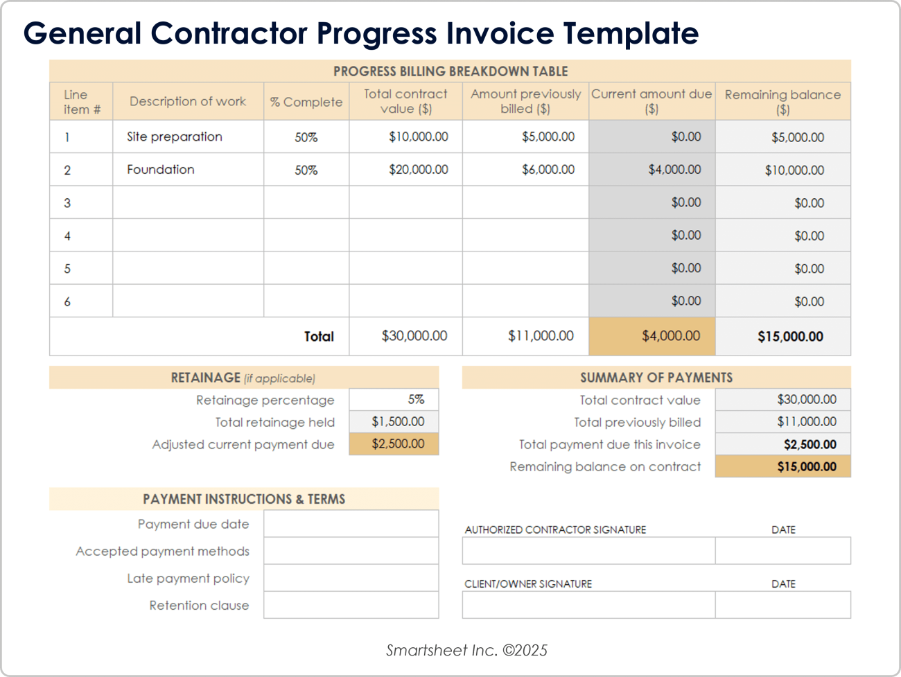 Free Construction Invoice Templates for Excel