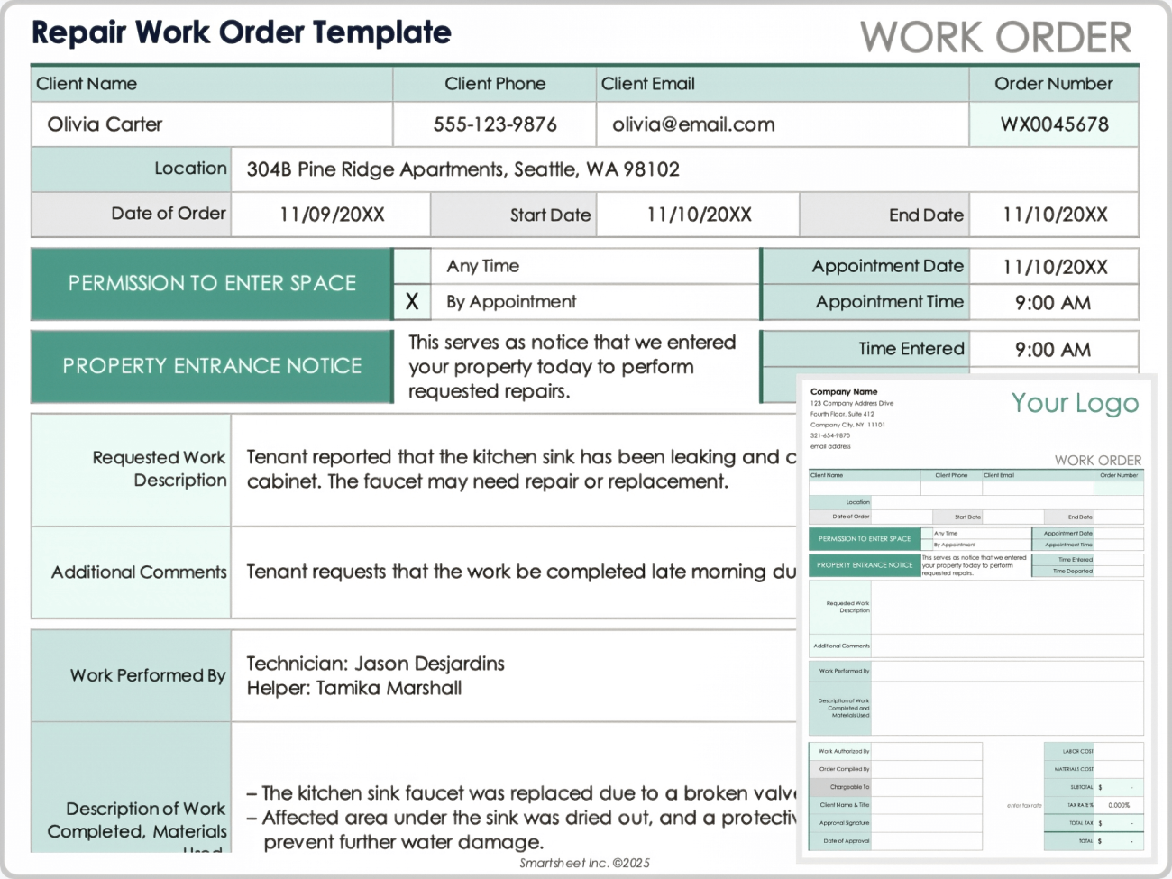 Free Work Order Forms & Templates: All Formats, Editable
