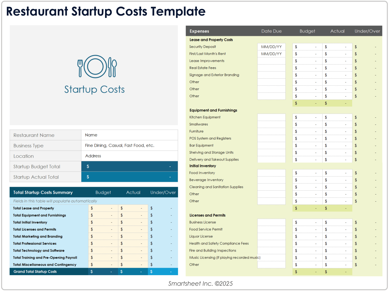 Free Restaurant Financial Templates: Models, Plans & Statements