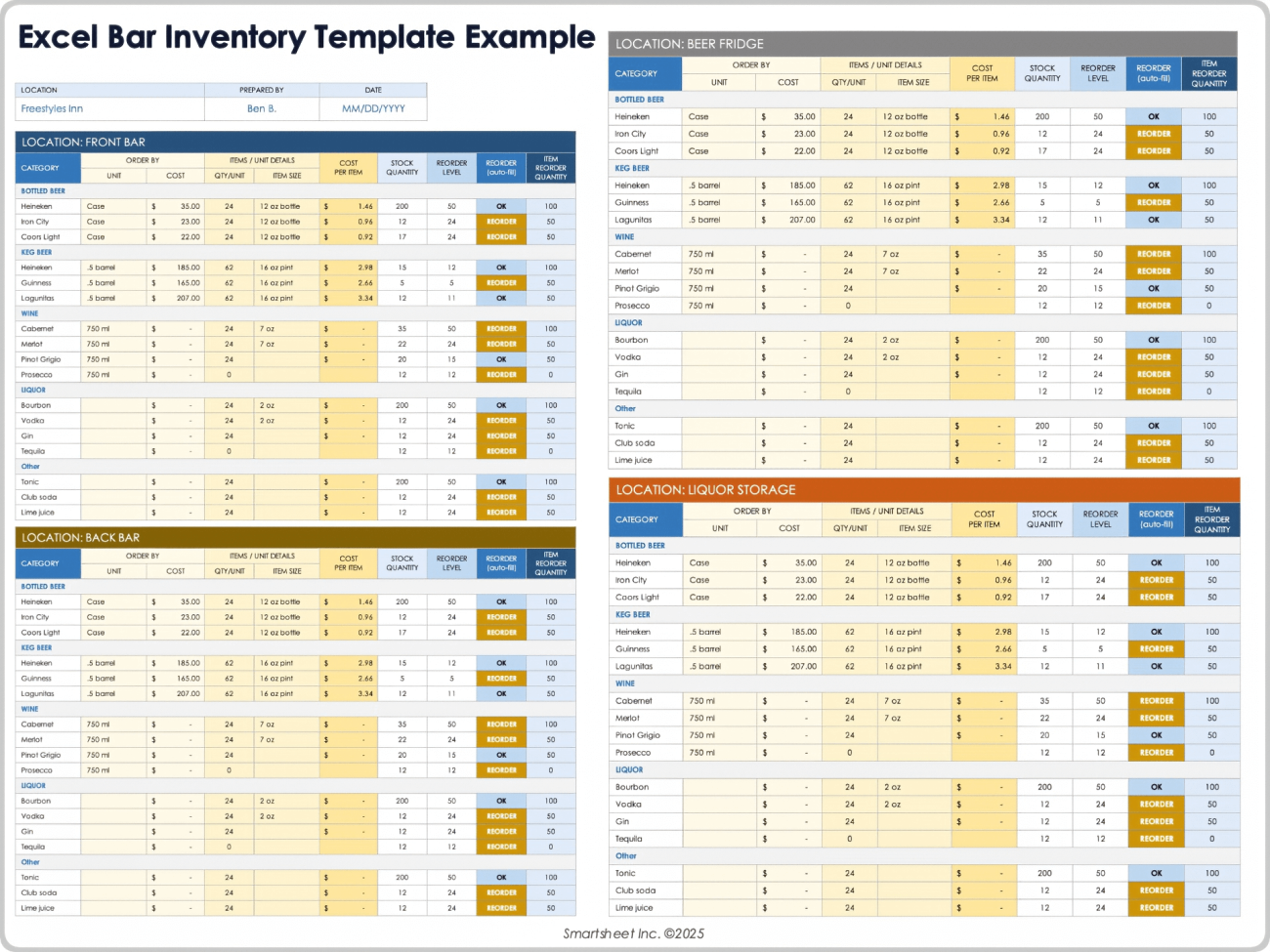 Free Inventory Tracking Spreadsheet Templates
