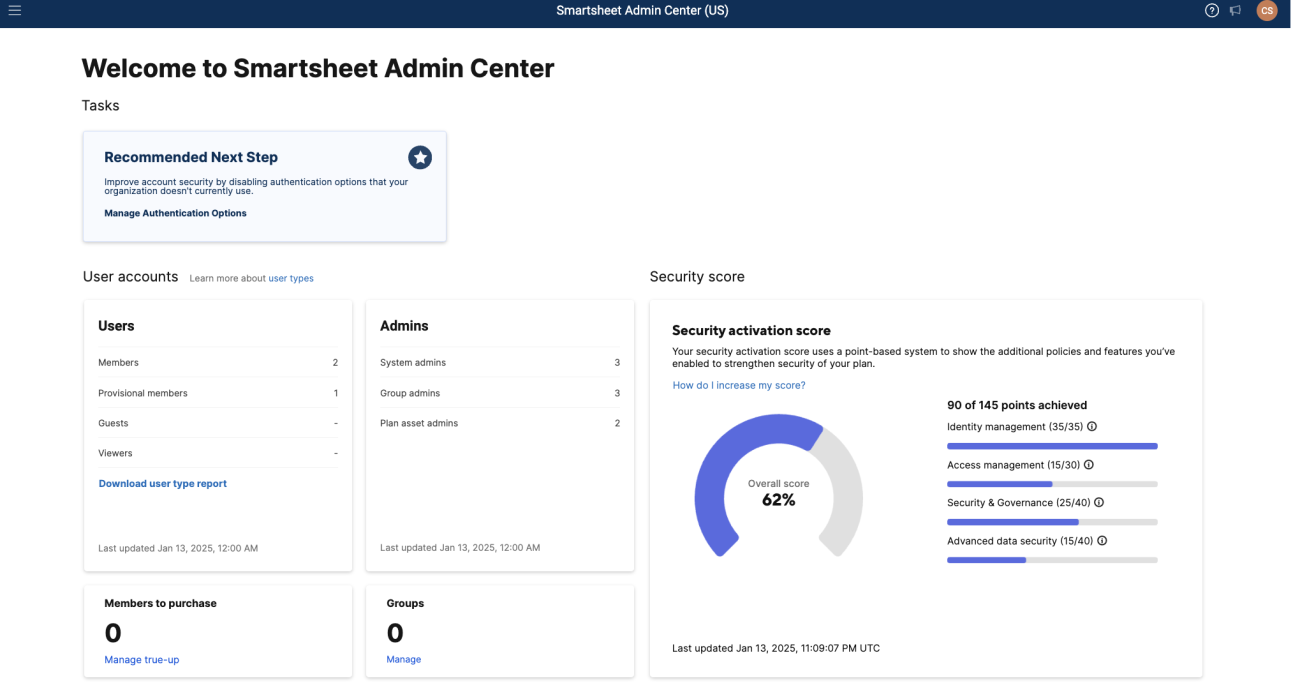 Building a secure and governable future in Smartsheet